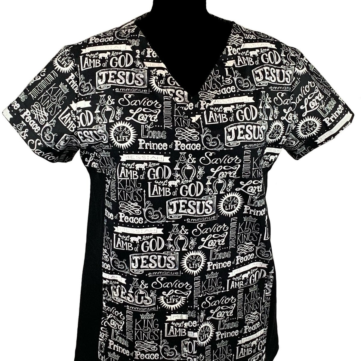 Christian Scrub Top with Inspirational Words—Lamb of God – Faithfully ...