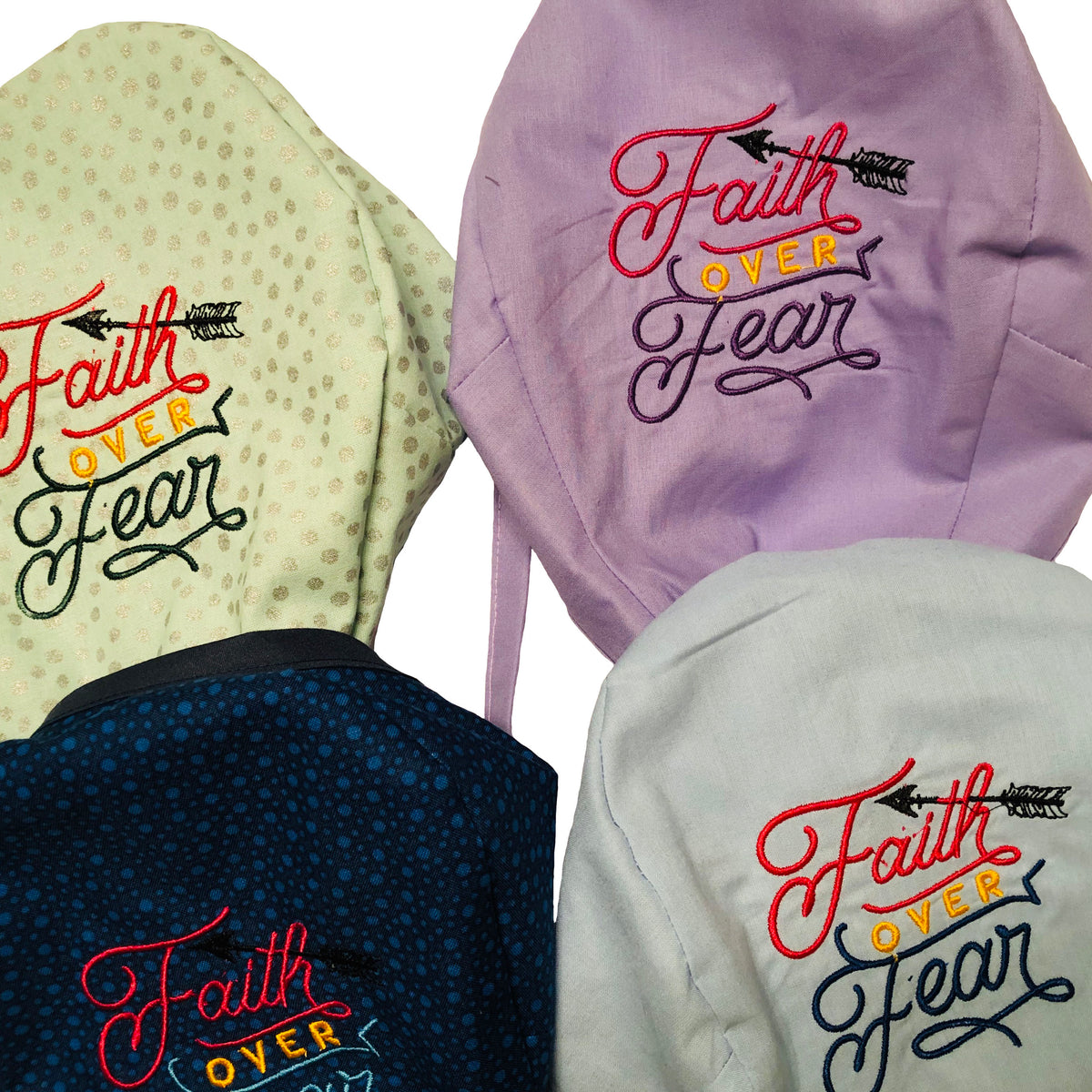 Christian Scrub Caps - Faith Over Fear – Faithfully Covered